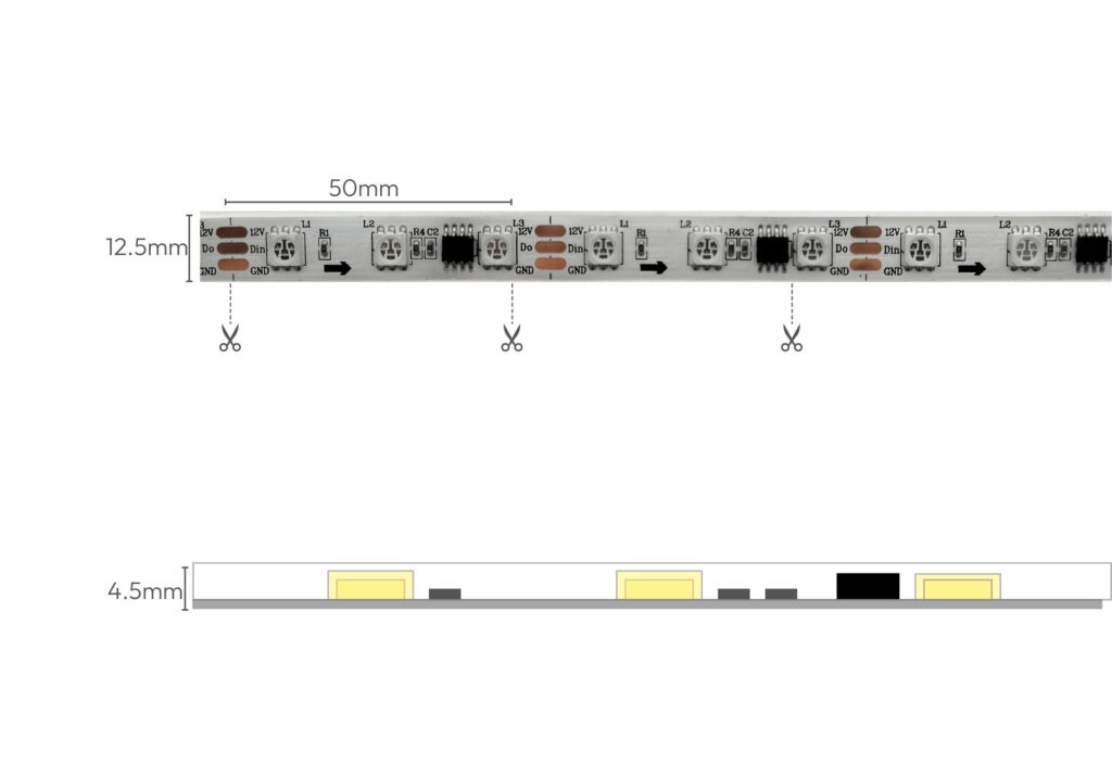 CINTA LED TIPO1 5050 60L 12V RGB/PIXEL WS2811 - Fervicom Productos LED ...