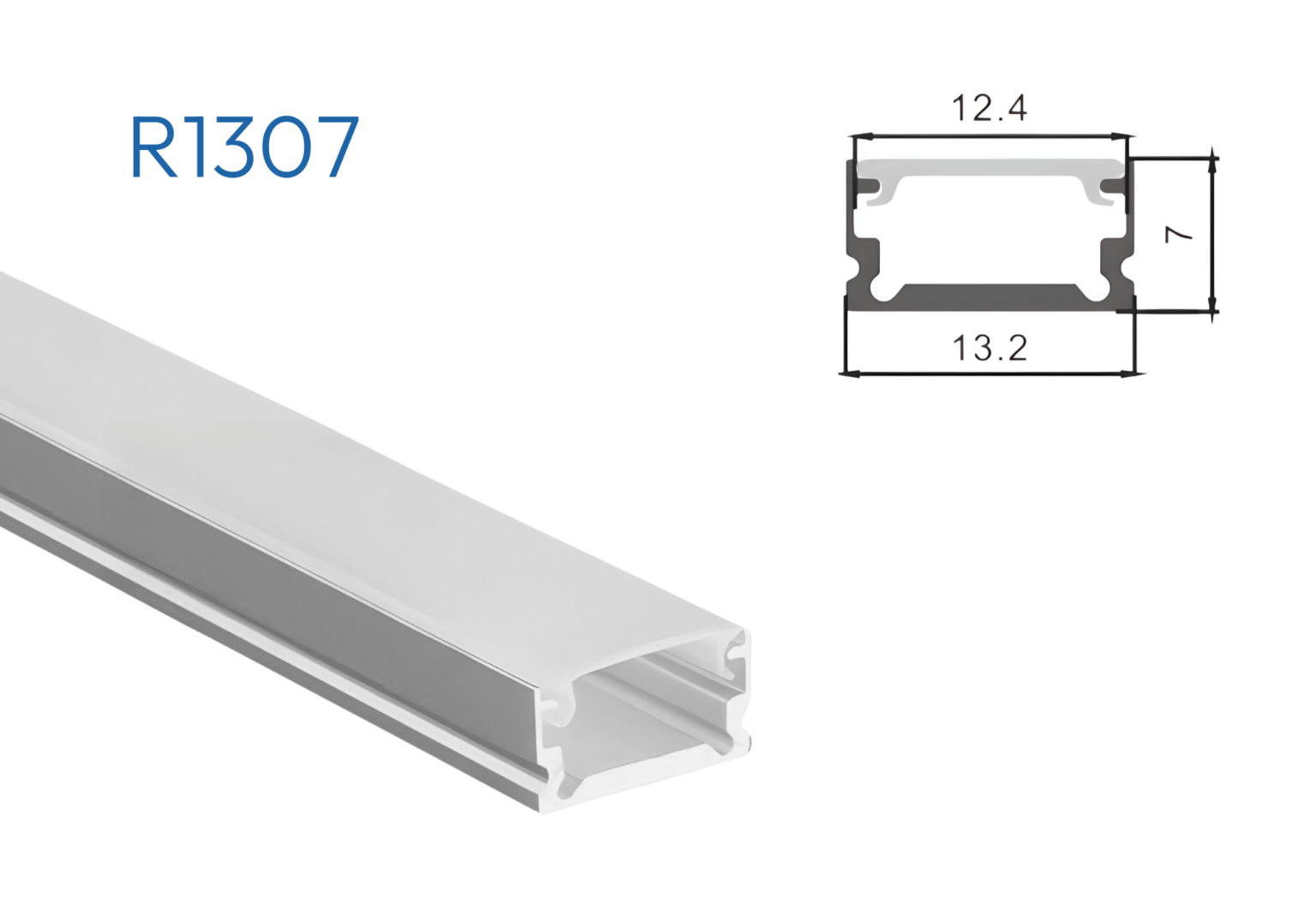 R1307 PERFIL DE ALUMINIO DIFUSOR OPAL 1mtr - Fervicom Productos LED ...