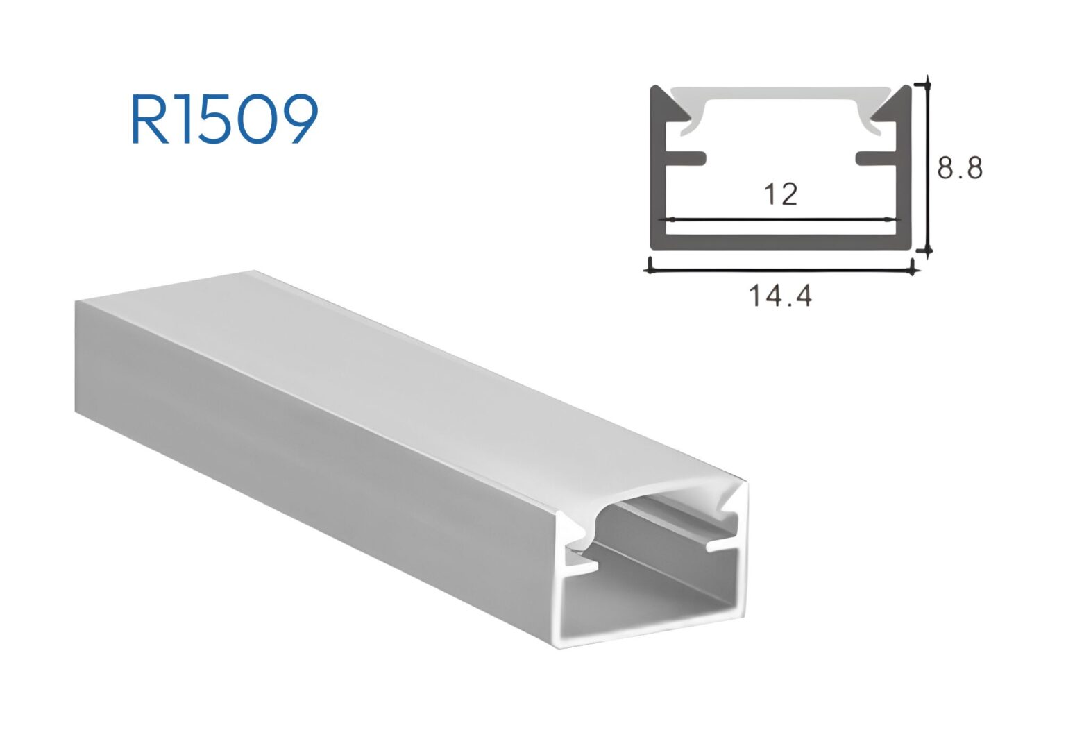 R1509 PERFIL DE ALUMINIO DIFUSOR OPAL 1mtr - Fervicom Productos LED ...