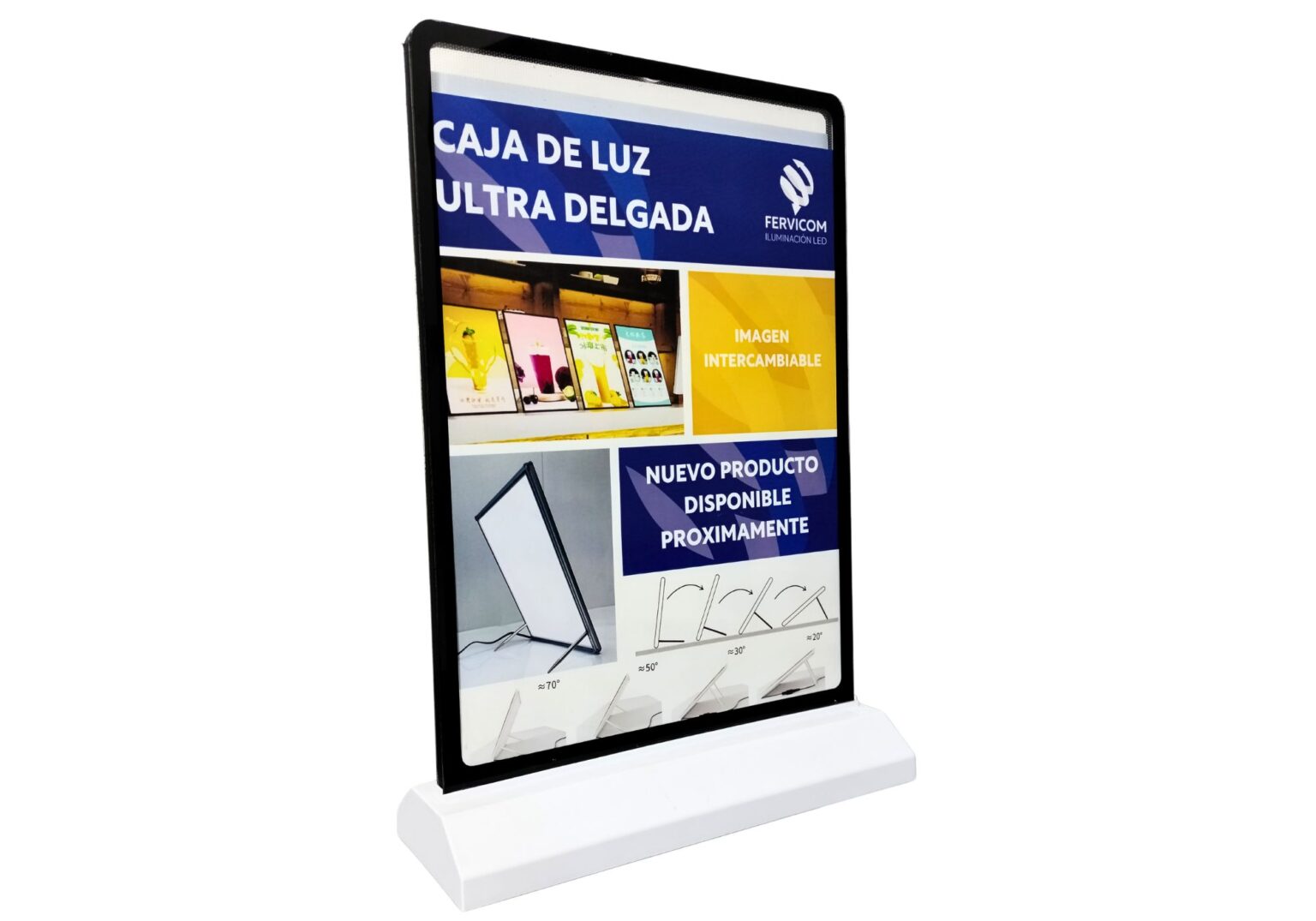 CAJA DE LUZ ULTRADELGADA DOBLE CARA RECARGABLE - Fervicom Productos LED ...