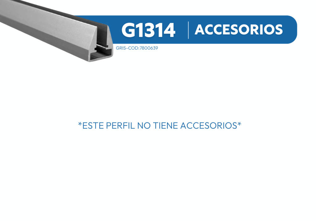 G1314 PERFIL DE ALUMINIO PARA VIDRIO 1mtr - Fervicom Productos LED ...