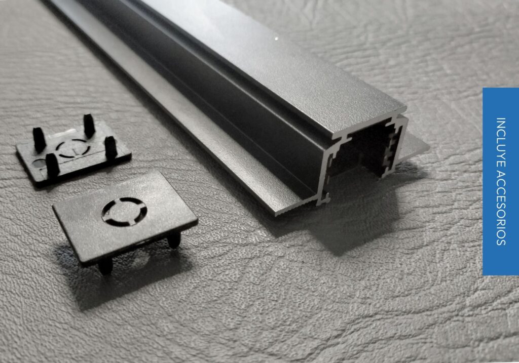 RA2717 PERFIL ALUMINIO RIEL MAGNÉTICO NEGRO 1mtr - Fervicom Productos ...