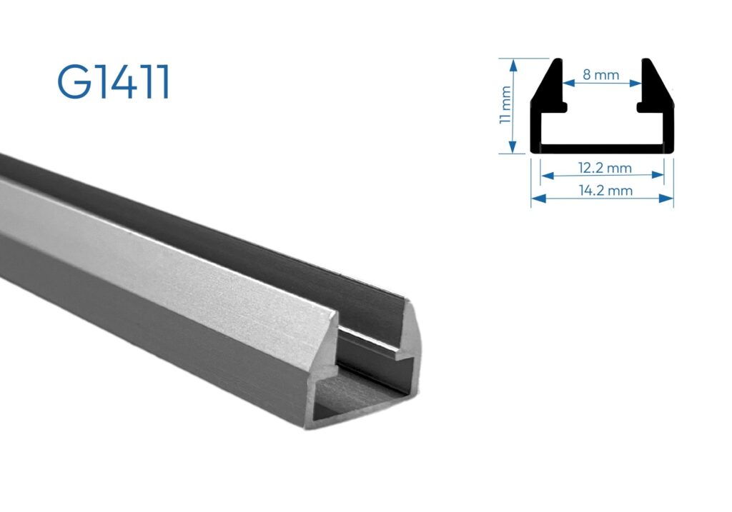 G1411 PERFIL DE ALUMINIO PARA VIDRIO 1mtr - Fervicom Productos LED ...