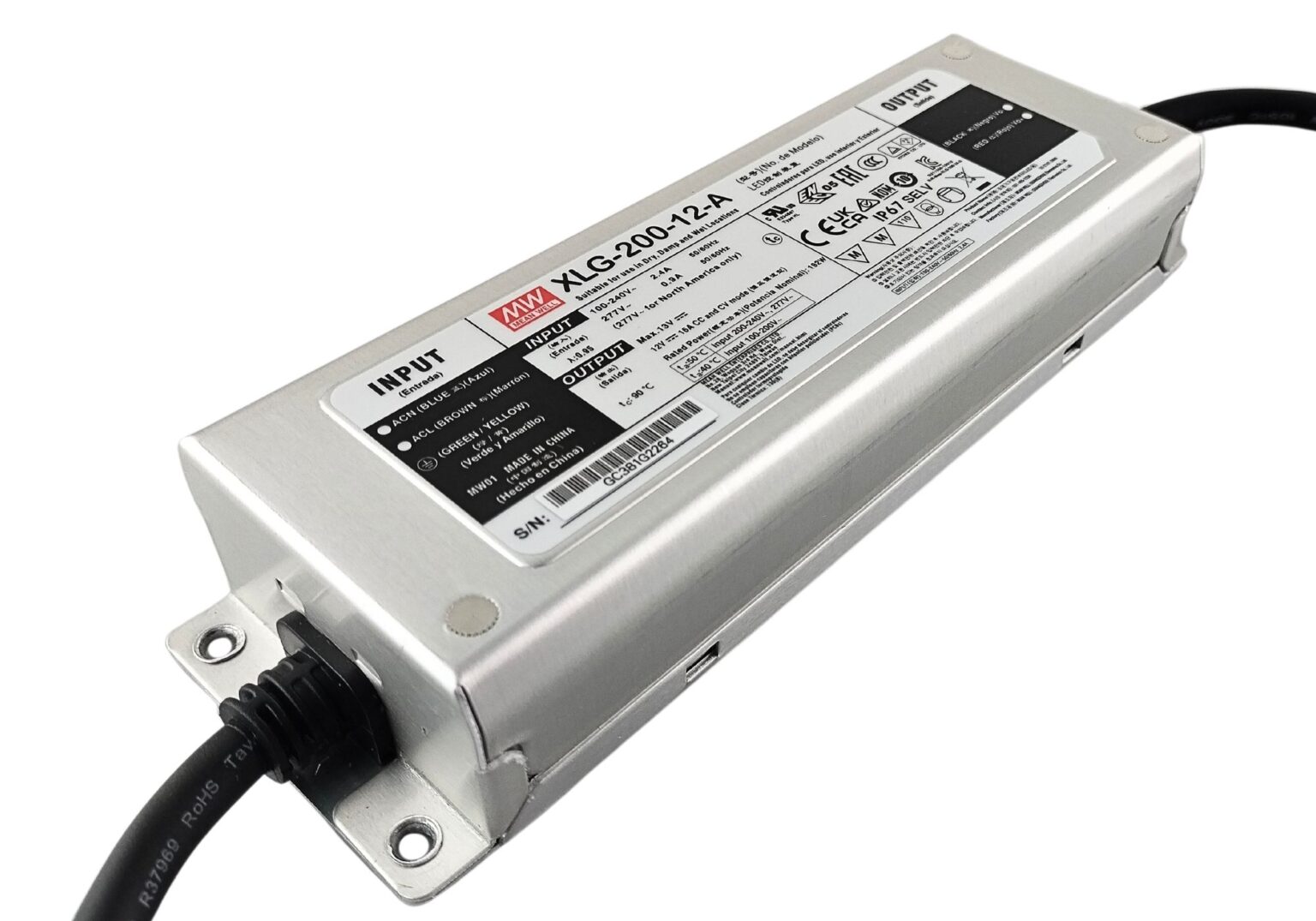 XLG-200-12-A FUENTE DRIVER LED 12V@16 Amp - Fervicom Productos LED ...